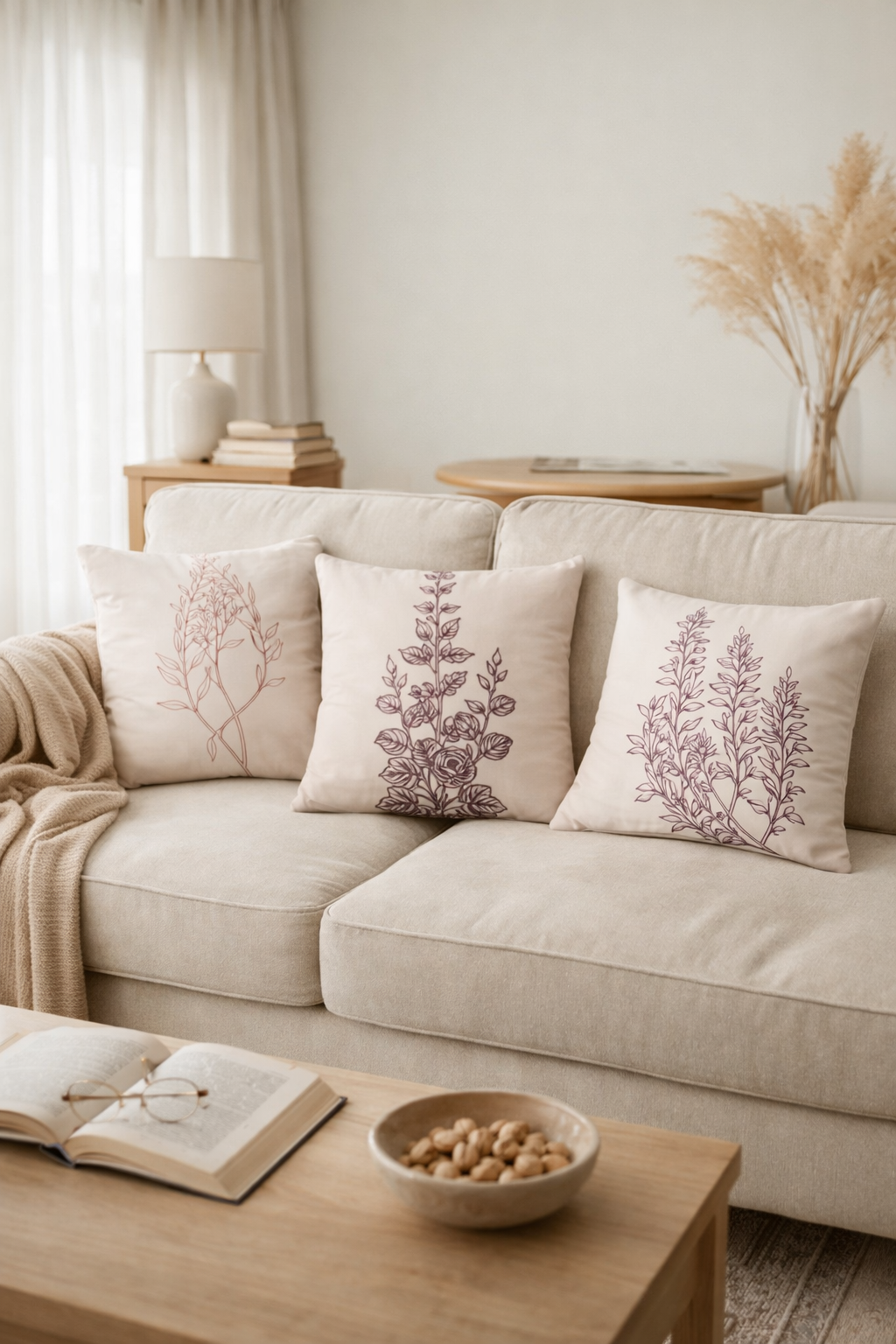 Чехол на подушку - 3 штуки Этель "Botanic" размер 40×40 см, велюр