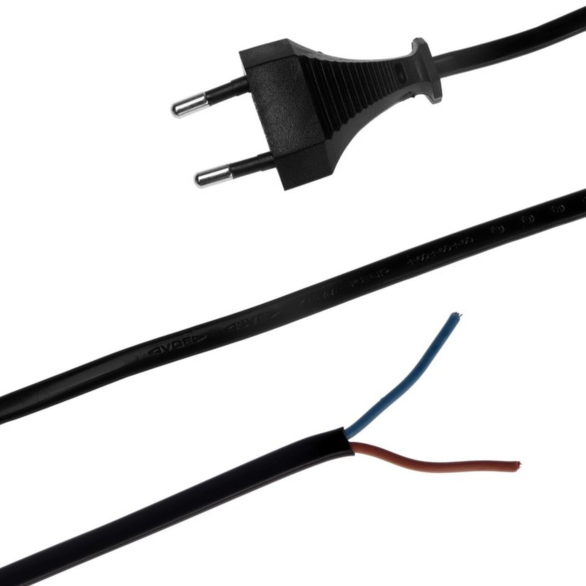 Шнур сетевой с вилкой, 1,5 м, ШВВП 2 х 0.5 мм2, черный 4411044