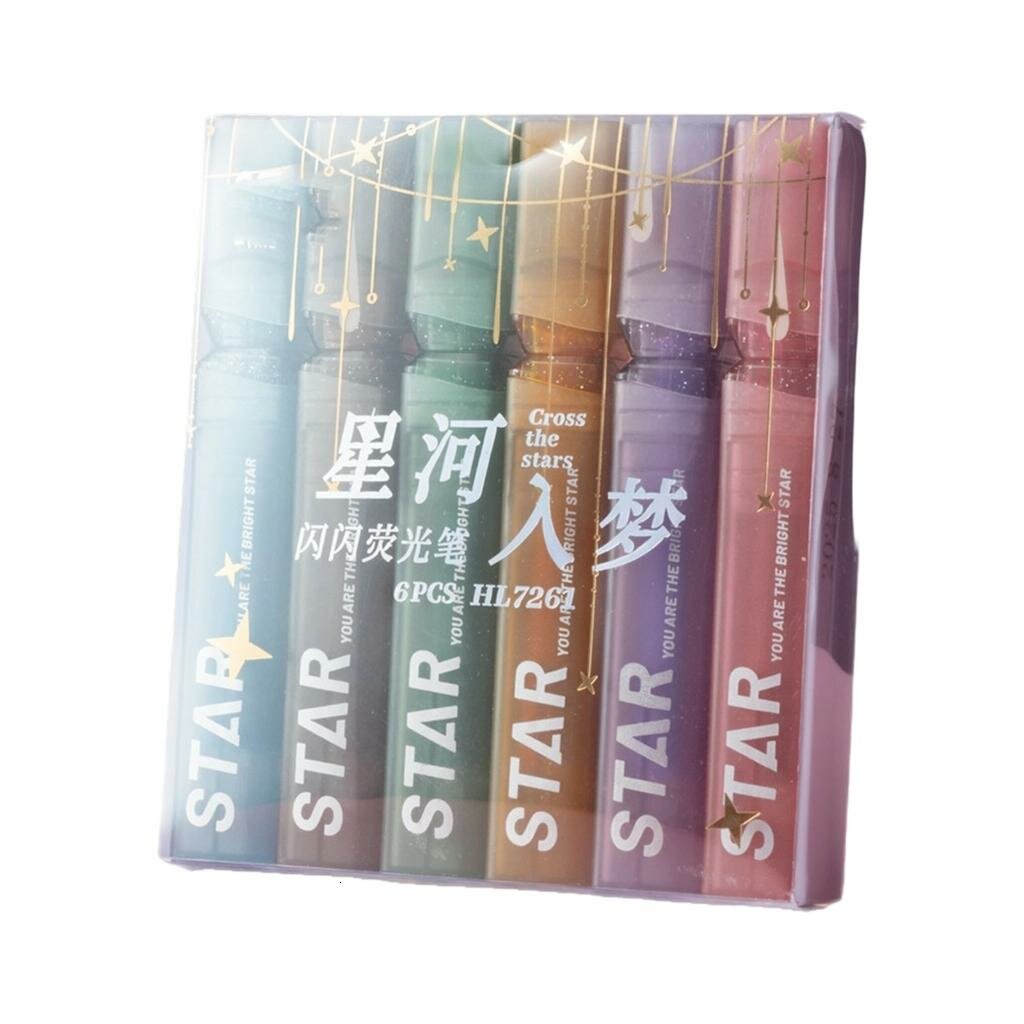 Флуоресцентные маркеры пастельных цветов, Набор из 6