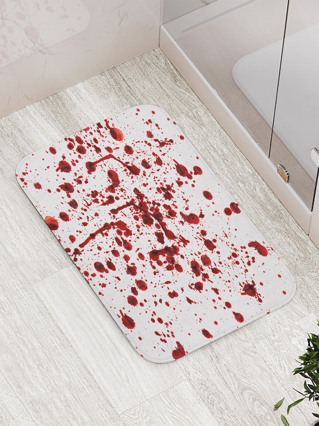 Коврик для ванной комнаты, туалета "Кровавые следы" противоскользящий, 52х77 см, JoyArty, серия Хэллоуин