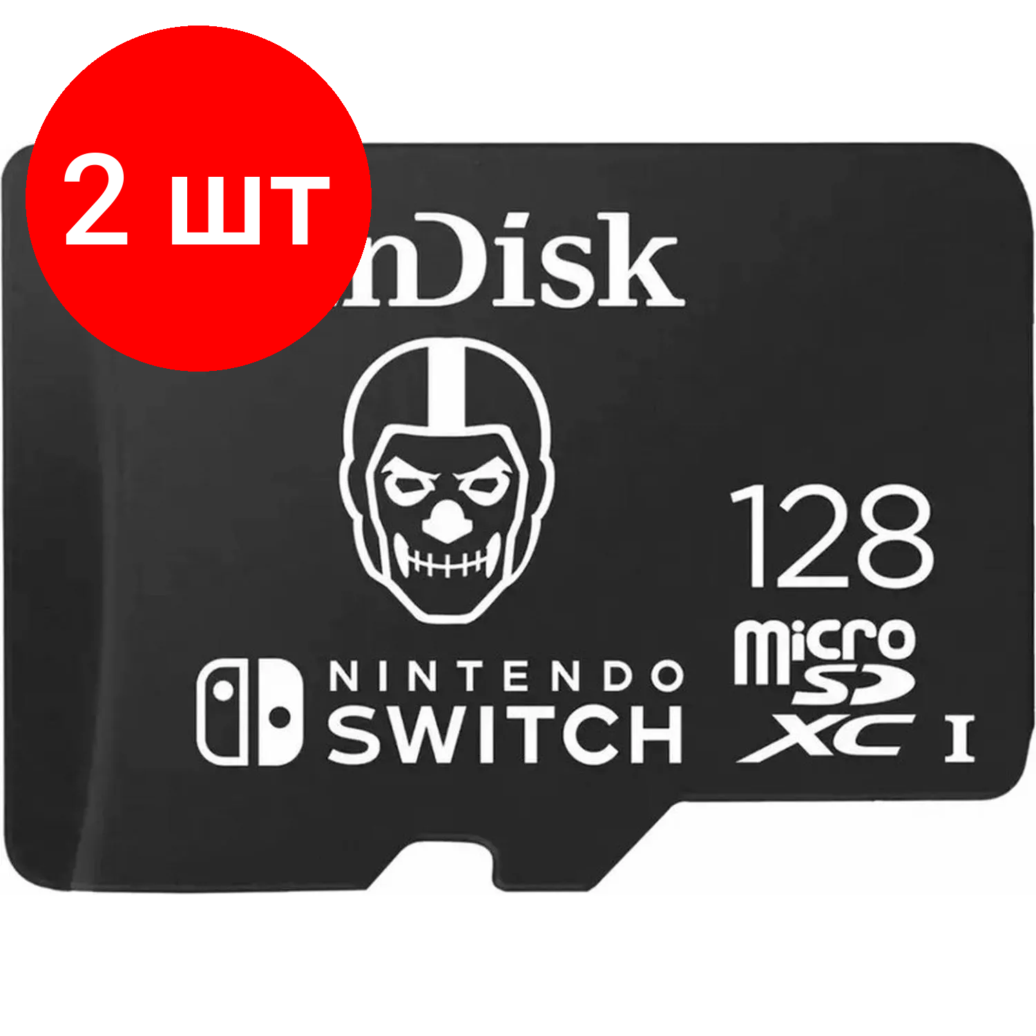 Комплект 2 штук, Карта памяти SanDisk 128GB microSDXC UHS-I for Nint.Sw (SDSQXAO-128G-GN6ZG)