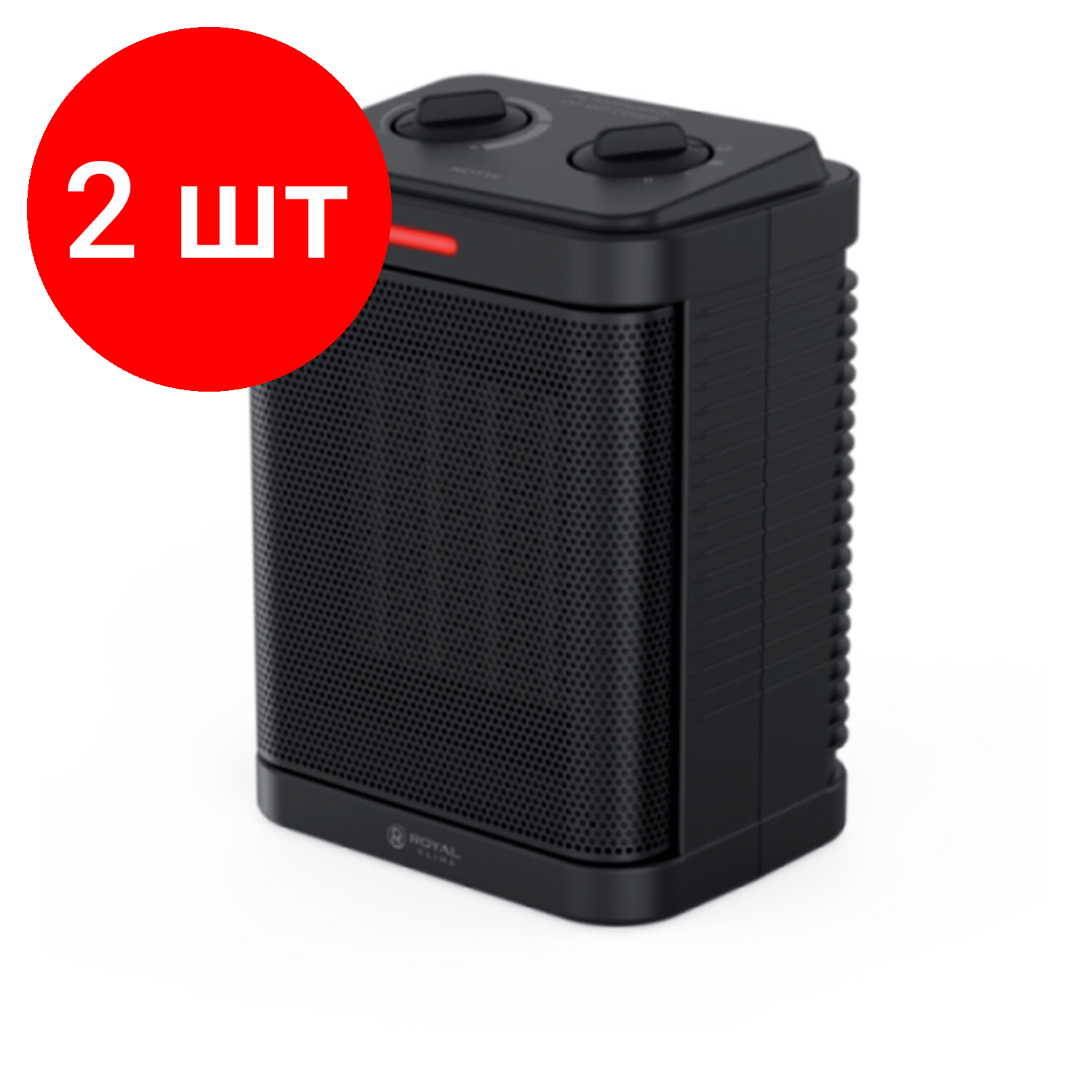 Комплект 2 шт, Тепловентилятор ROYAL CLIMA RFH-N1500DC-BL, 1500 Вт, 3 режима работы, черный, НС-1517390