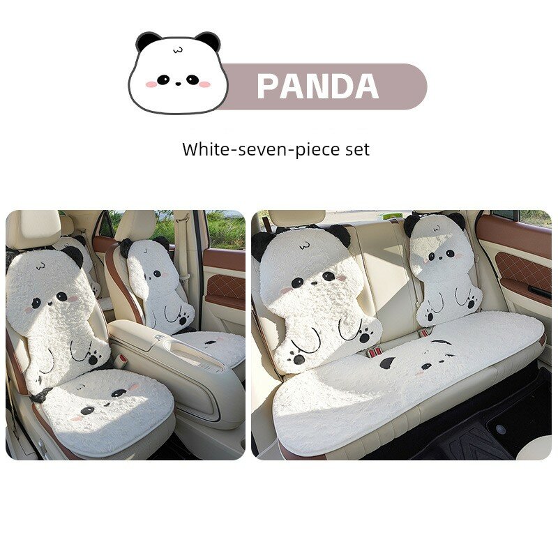 Зимние флисовые чехлы на сиденья автомобиля для Geely Panda Mini, набор 7 предметов, белый