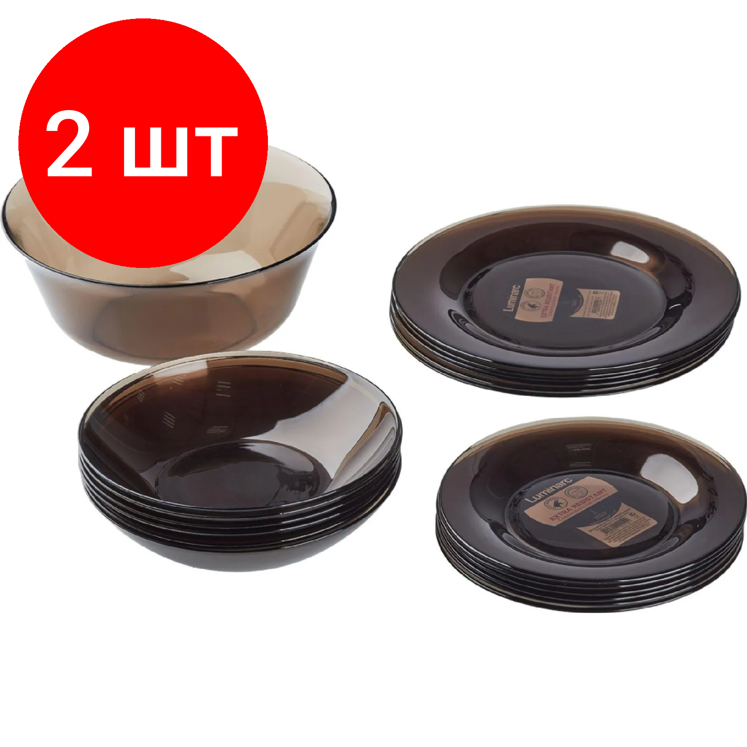 Комплект 2 упаковок, Набор столовой посуды амбьянте эклипс 19 пр. (L5176)