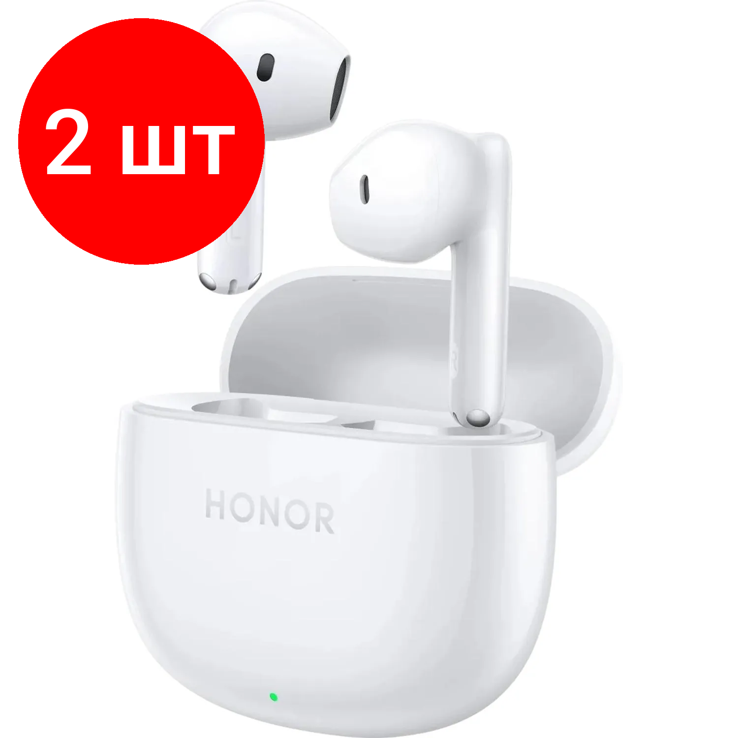 Комплект 2 штук, Наушники Honor Earbuds X6 White (5503ABBG)
