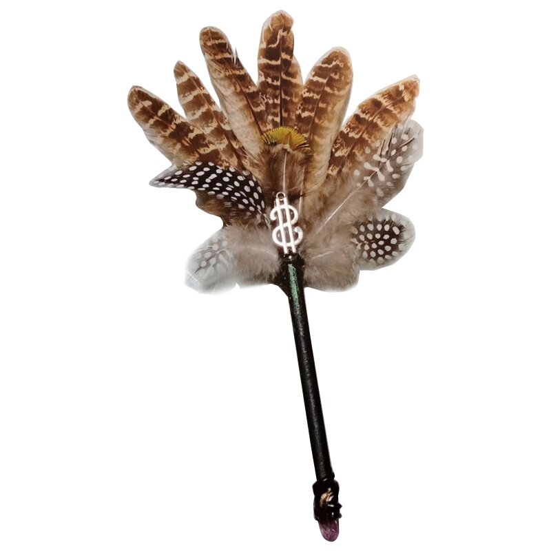 Перо Волшебный Кристалл Палочка Аметист Фэнтези Костюм Реквизит Роль для Игры Аксессуар для Женщин Девушка Косплей Вечерние Украшения Коллекционная Фигурка