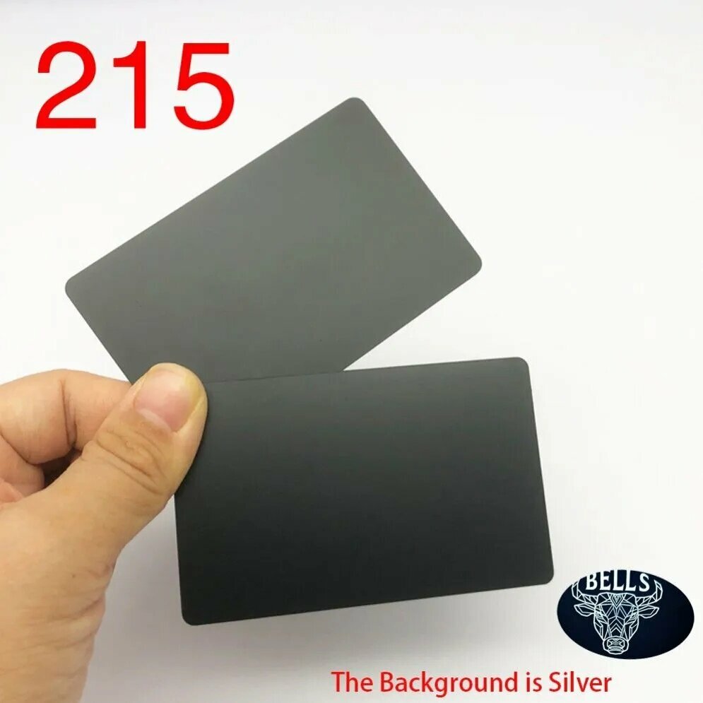 Металлическая карта NFC с лазерной печатью 215 чипов 13,56 МГц 504 байта Пустая некастомизированная карта Совместимость с Android iOS