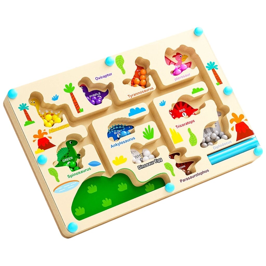 Деревянный магнитный числовой лабиринт- Обучающая игра для детей в возрасте от 3 лет и старше