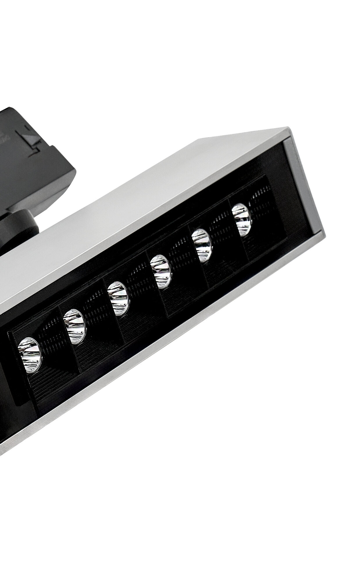 Трековый светильник B&W-12M-418-48V-24W-4K-12-T1F-S, 24Вт, IP20, 2160 лм, 12º, 4000К, однофазный, серебро.