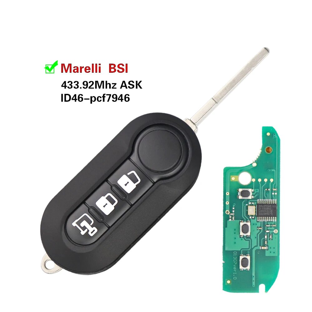 Пульт автобрелок Marelli BSI 433.92MHz ID46-PCF7946, цвет Marelli Style D