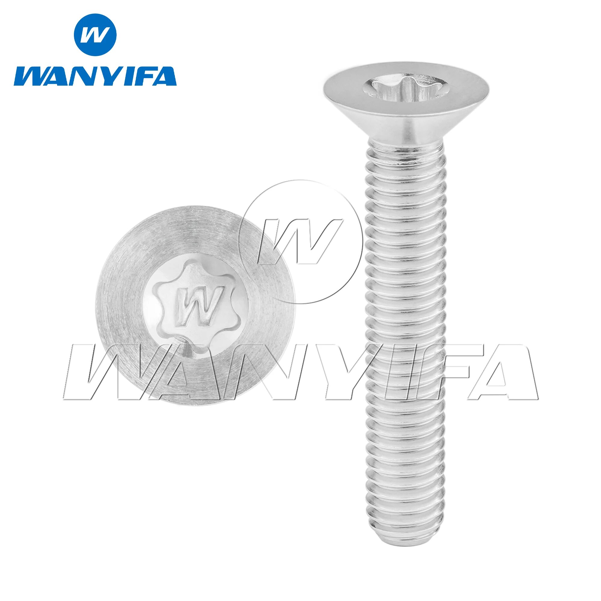 Титановые болты Wanyifa M6/M8 с потайной головкой Torx M8 T40, Titanium, 25mm