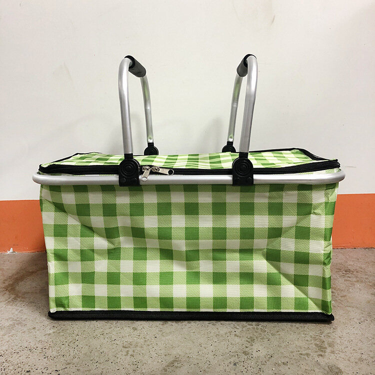 Плетёная корзина для пикника на открытом воздухе, складная изолированная сумка для пикника, портативная корзина для пикника с большой вместимостью