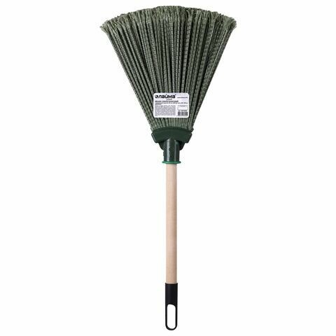 5 шт. Веник синтетический веерный 29х26 см, деревянный черенок 40 см, еврорезьба, LAIMA EXPERT, 601830