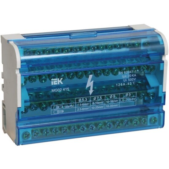 Шина нулевая (кросс-модуль) Iek ШНК 4х15 3L+PEN, YND10-4-15-125