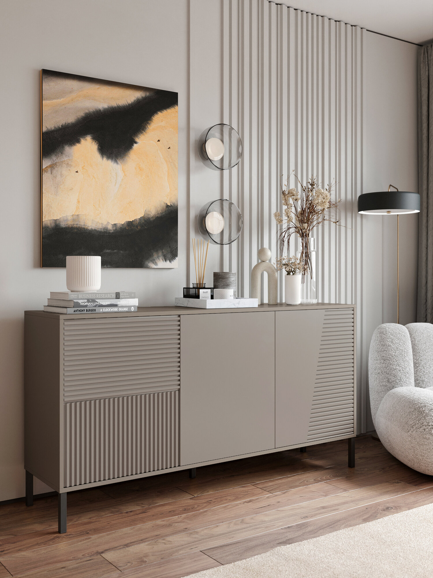 Комод для одежды Бежевый 160х82х40 SLIP