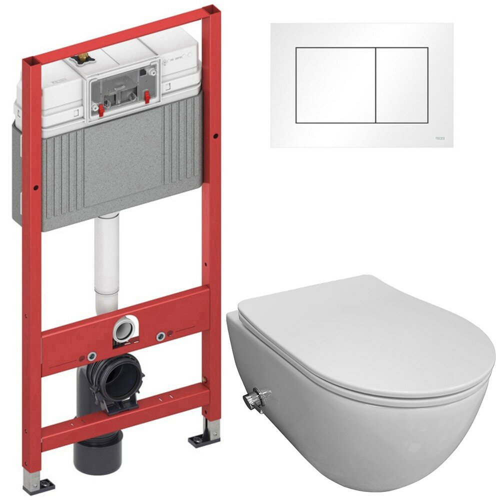 Инсталляция TECE 9400413 + унитаз Bloomix Diva MD1211SB/UF3 безободковый с функцией биде и смесителем