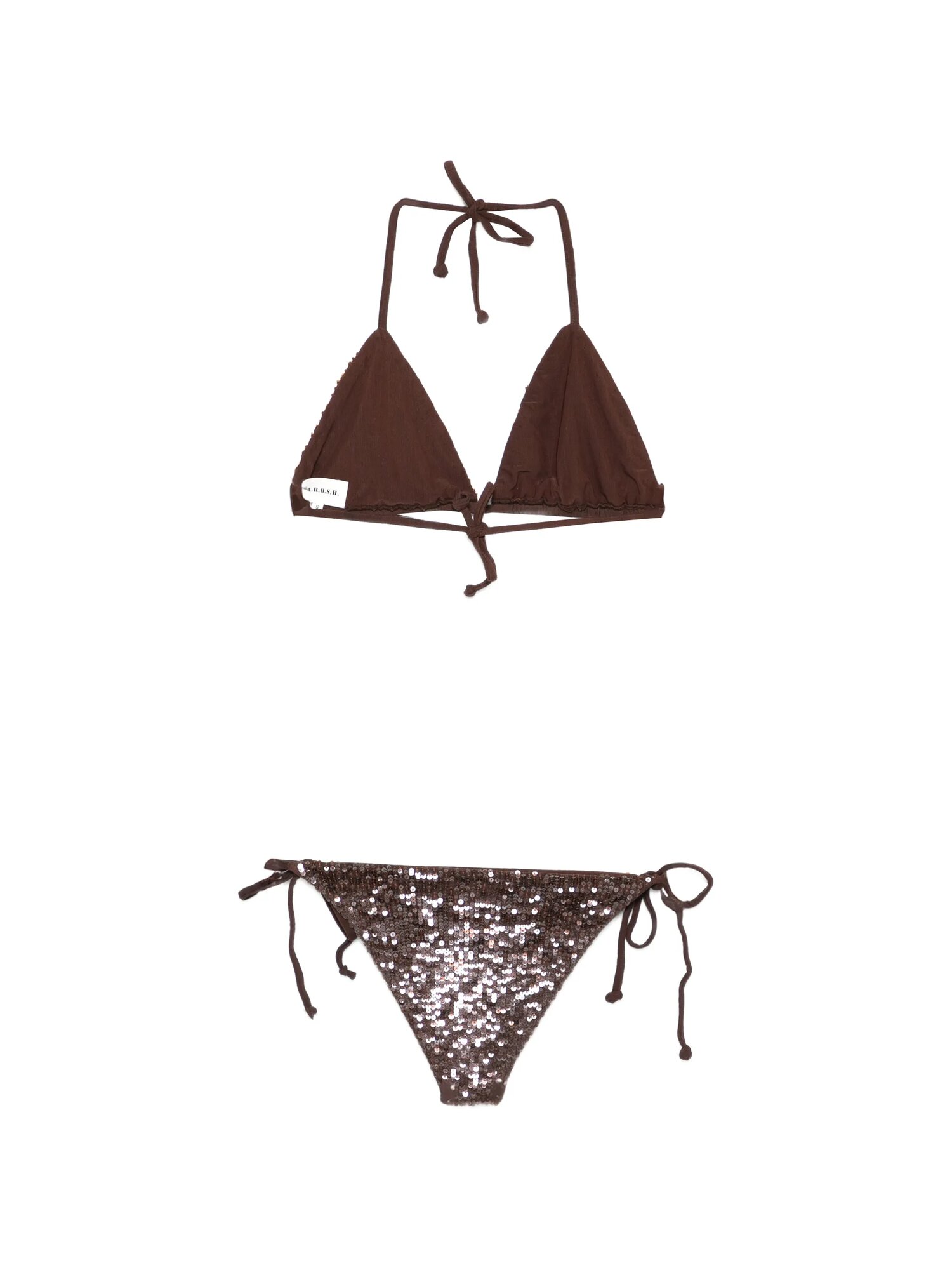 Купальник P.A.R.O.S.H. Sequin-embellished bikini, размер XS, коричневый — фото 1