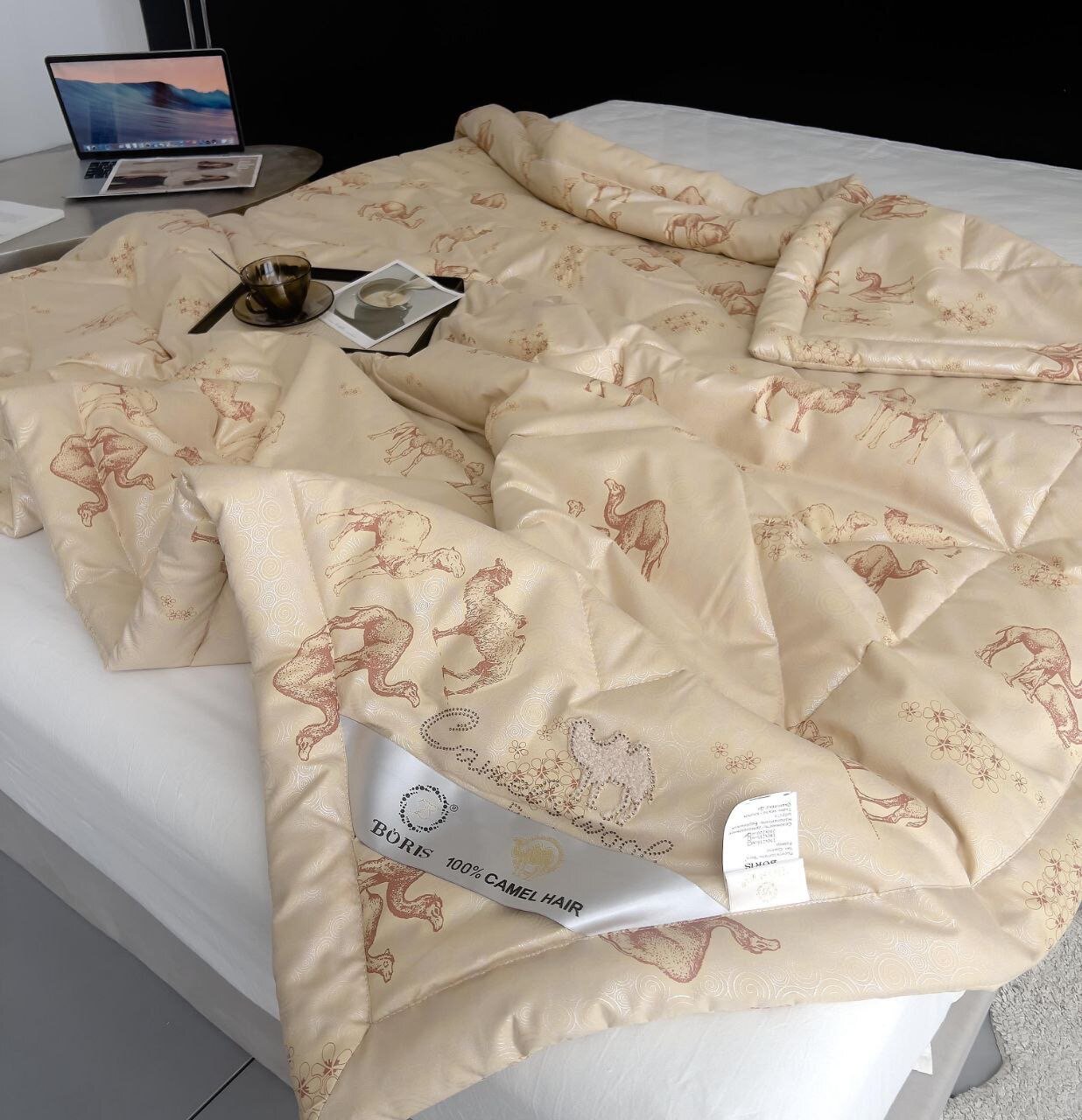 Одеяло всесезонное размер двуспальный 2 двушка верблюд Борис 180 на 215