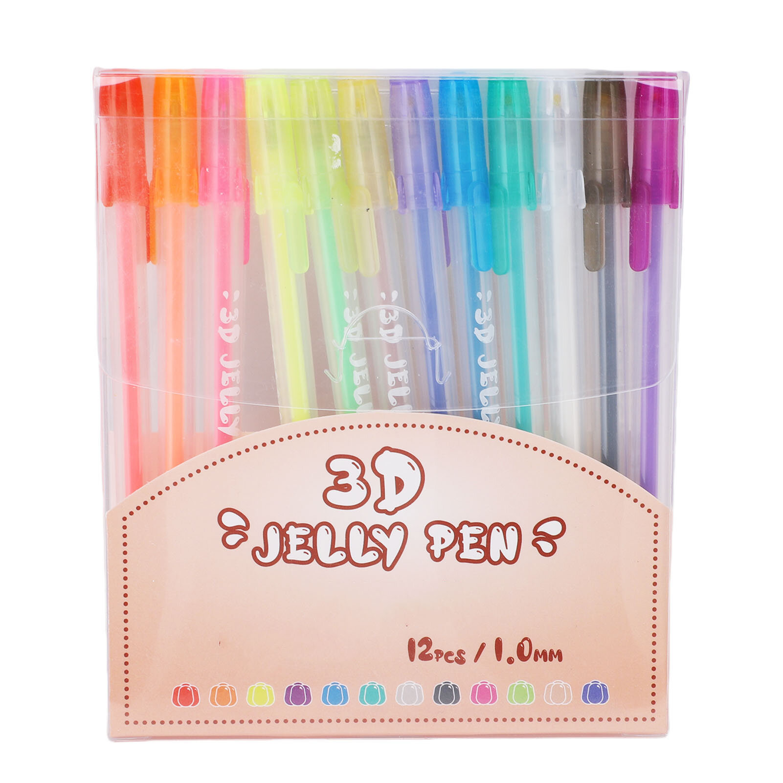 Набор гелевых ручек 3D, 12 цветов, для письма и рисования, наконечники 1,00 мм, колпачок с зажимом, принадлежности для творчества.