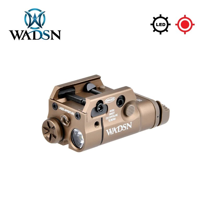 Тактический фонарик Wardsen XC2 с красным лазером для Glock, цвет хаки, гравировка Wardsen, светодиодное освещение