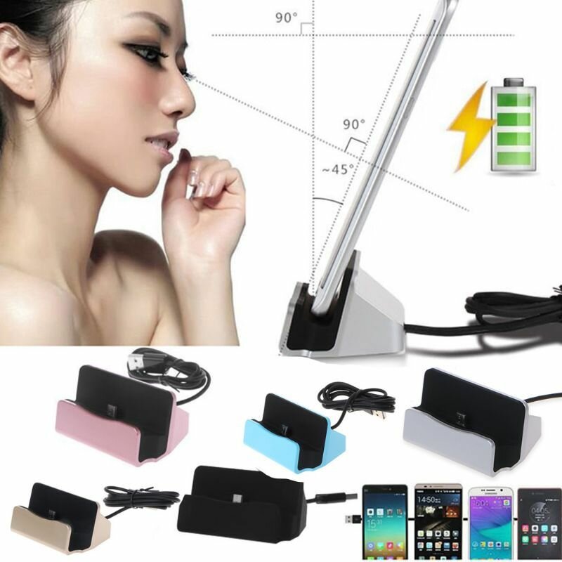 Док-станция для зарядки Micro USB, серебристая