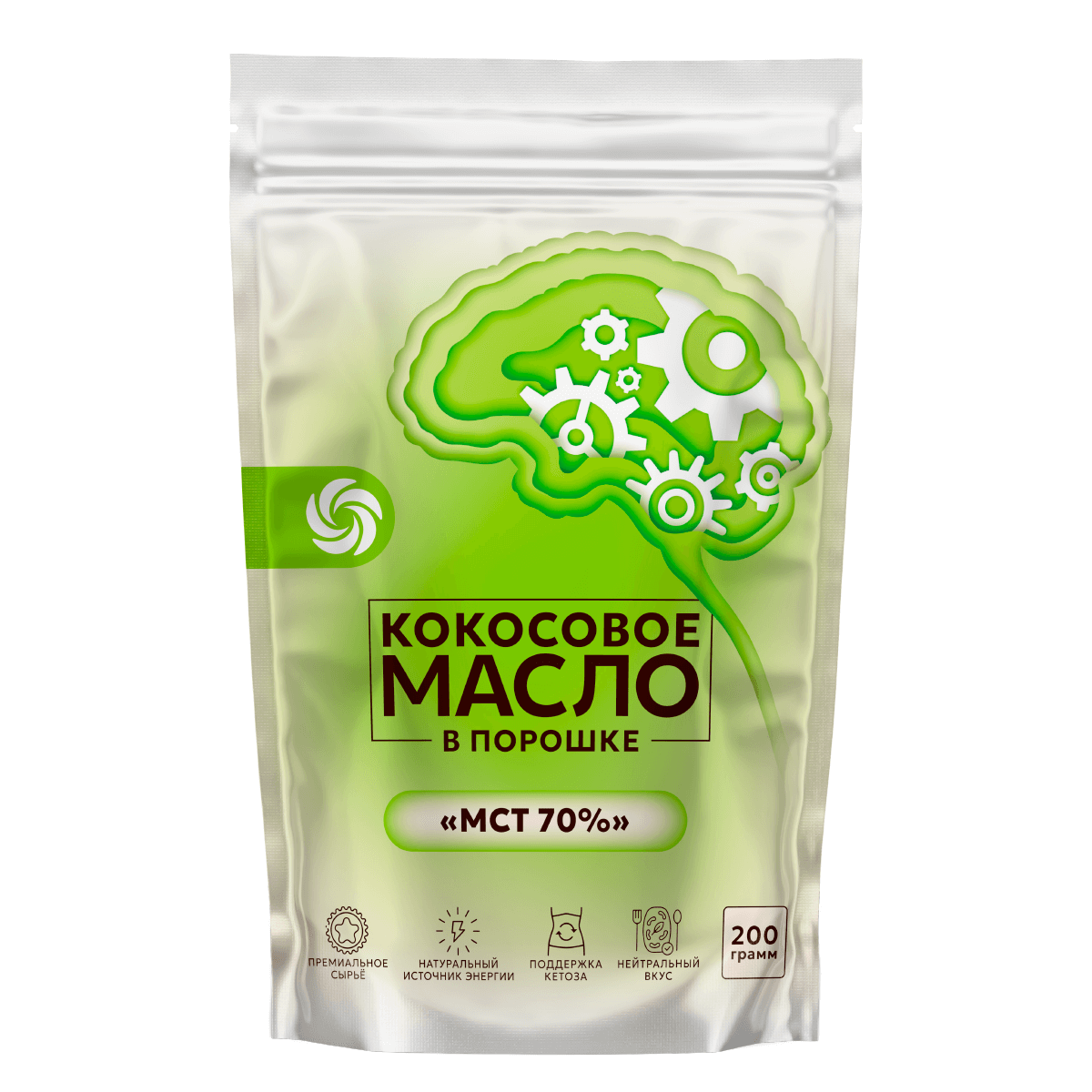 Кокосовое масло в порошке, МСТ 70%, 200 г, Оргтиум