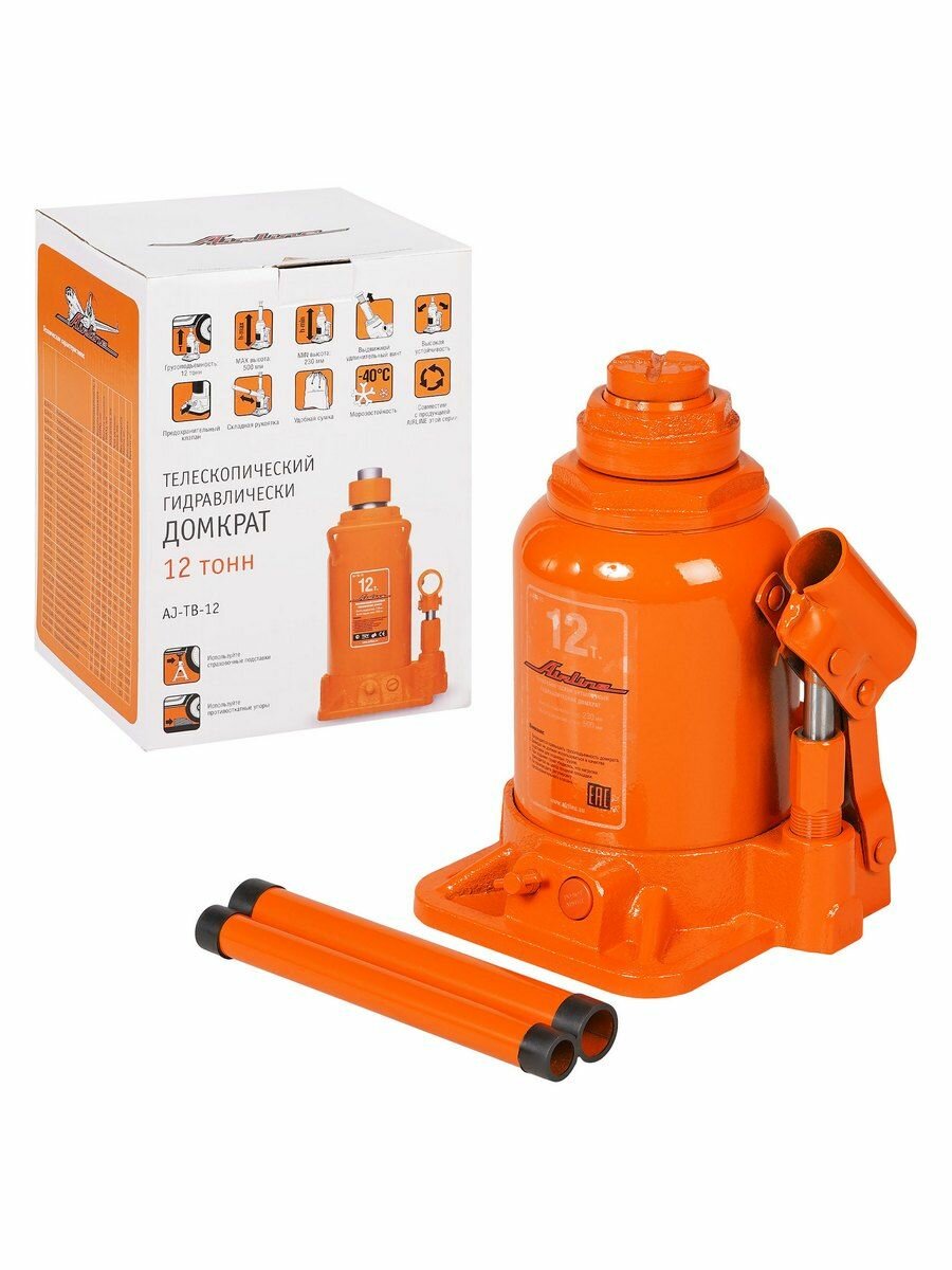 Домкрат телескопический 12т 230-500 мм, сумка, AIRLINE AJTB12
