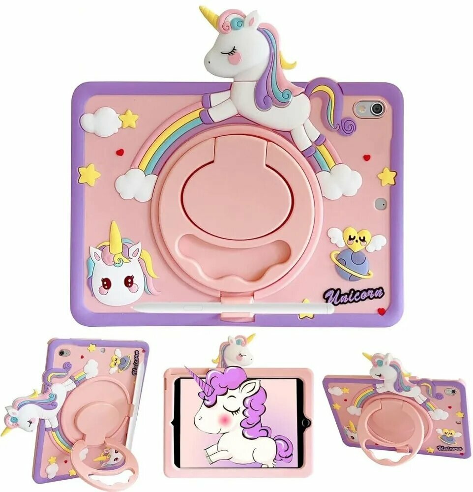 Детский милый чехол-подставка с рисунком для планшета Honor Pad X8a / Honor Pad X9 11" (2024)