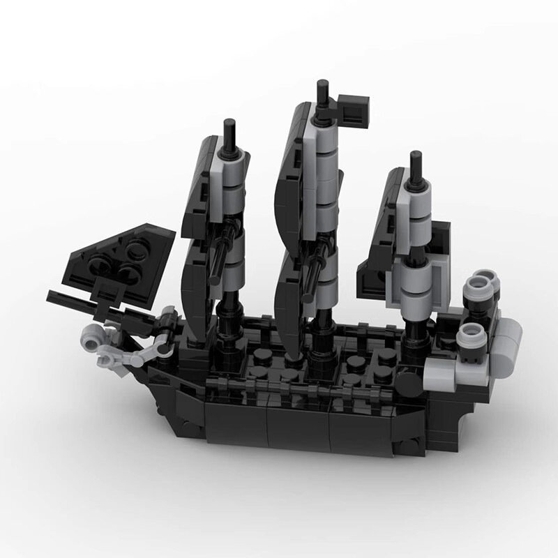 Строительные блоки MOC, креативный корабль «Пираты Карибского моря», «Черная жемчужина», труба, парусник, собранная своими руками модель сцены