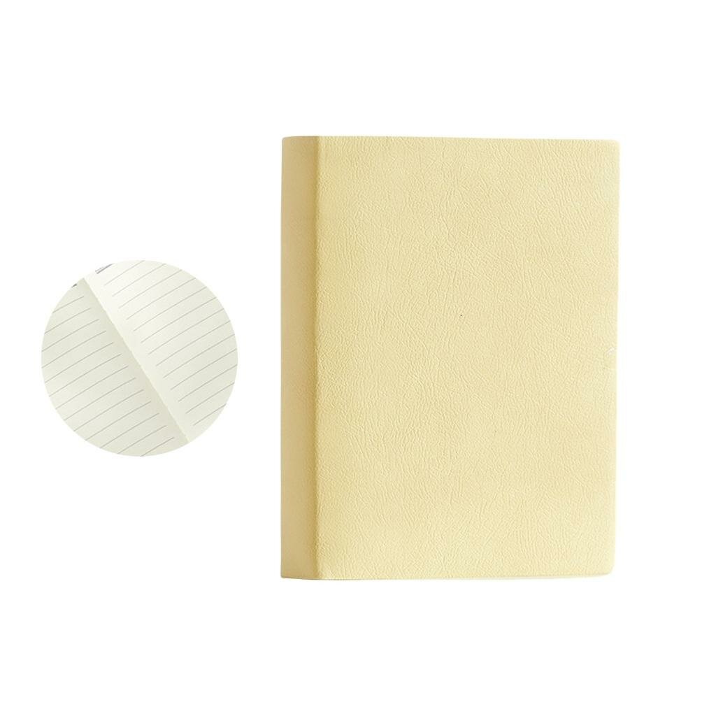 Толстая тетрадь-скетчбук из кожи, 640 страниц, Желтый - Горизонтальная линия