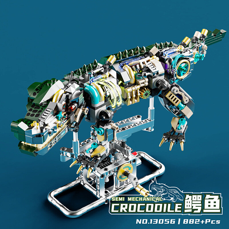 Строительные блоки Meiji Electric Mechanical Lion Whale, совместимые с Lego, игрушки для сборки High-Point, подарок на день рождения для детей, кросс-бордер