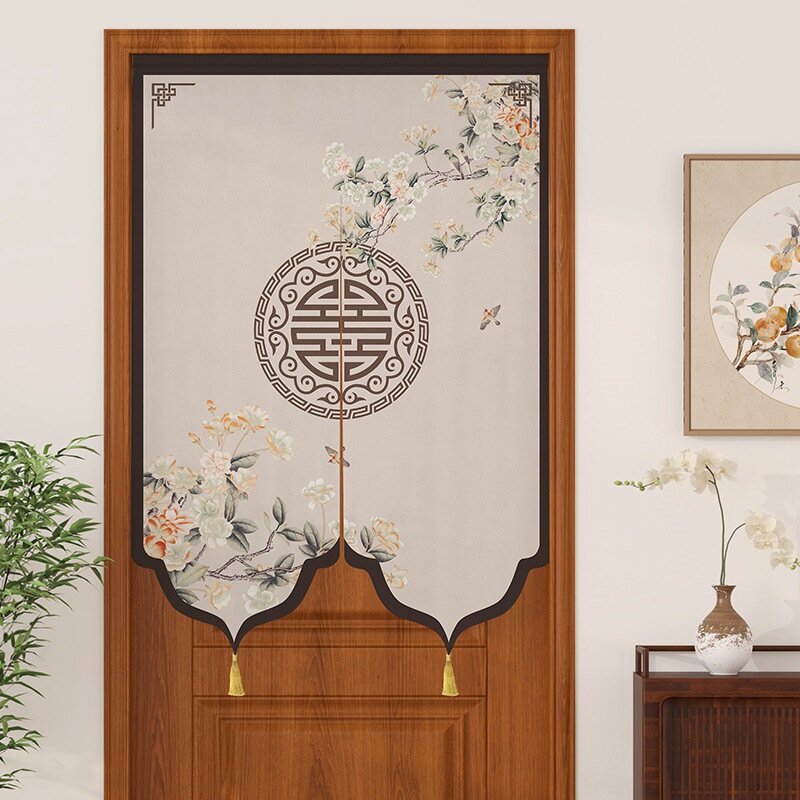 Новая китайская стильная дверная занавеска, домашняя тканевая перегородка, занавеска для спальни, входная блокирующая висячая занавеска, национальный стиль, полузанавеска для гостиной и ванной