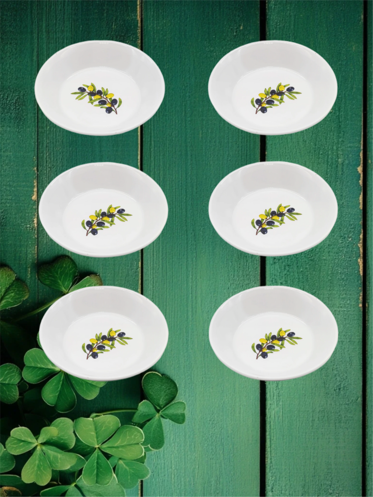 Блюдце глубокое 14 см 6 штук Оливки Дулевский фарфоровый завод