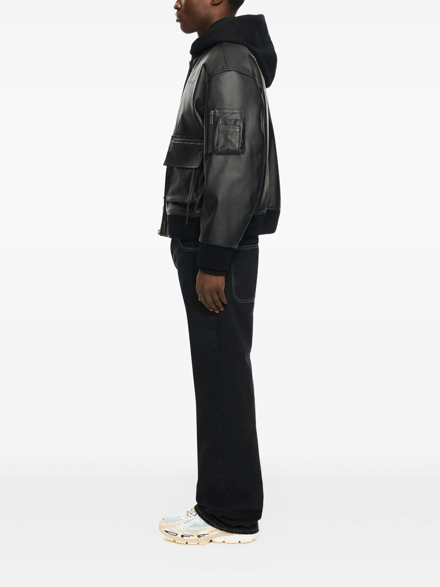 Куртка Off-White Hooded pocket bomber jacket, размер 54, black/black — фото 1