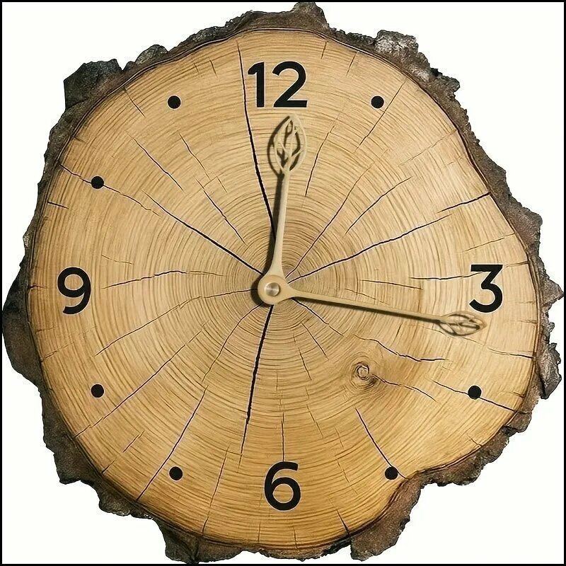 Настенные часы "текстура древесного спила с годовыми кольцами", 30 см х 30 см