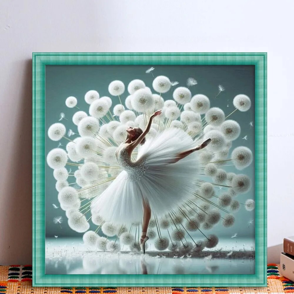 Набор для вышивания крестиком, девочка-балерина, украшение для дома, 40х40см