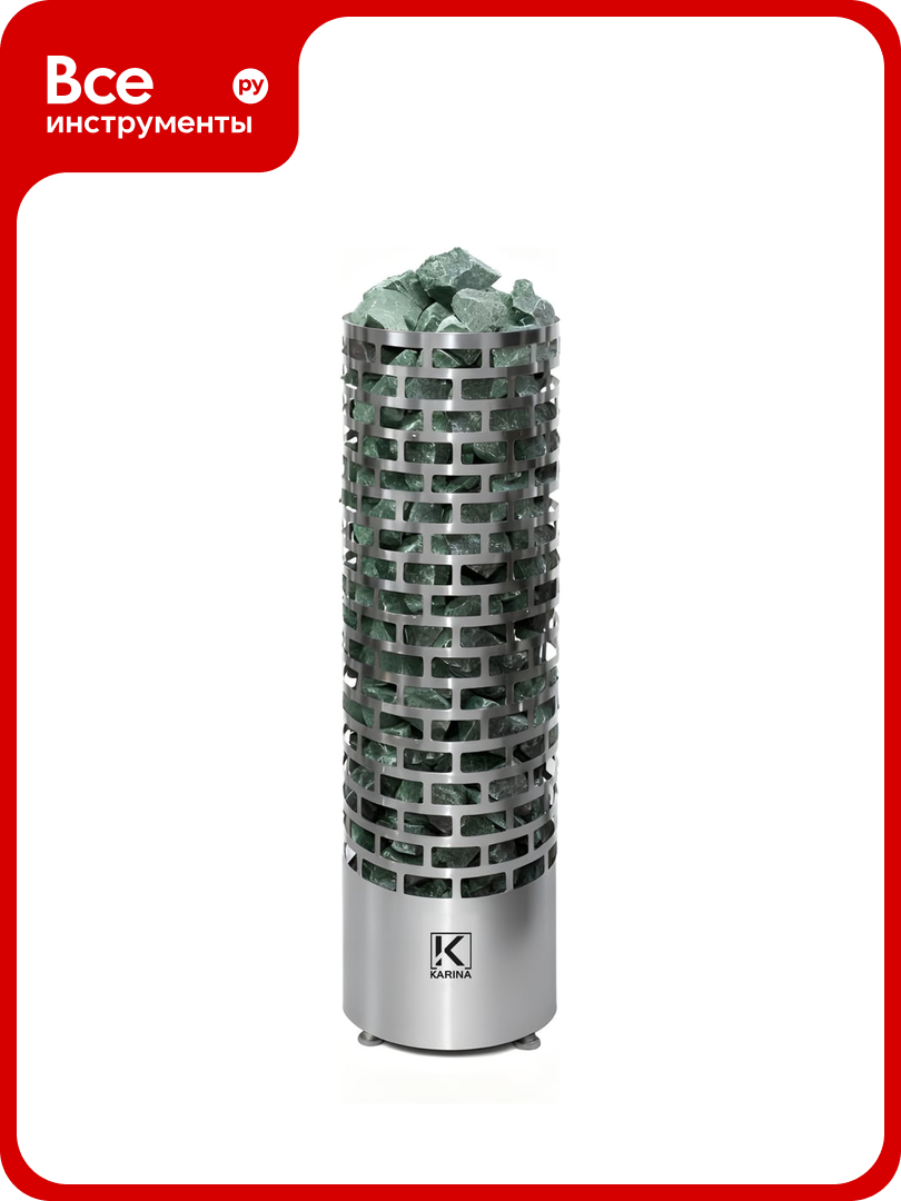 Электрическая печь Karina Nova 18E No-18E-380, Каменка имеет компактные габариты, поэтому не занимает много места в бане