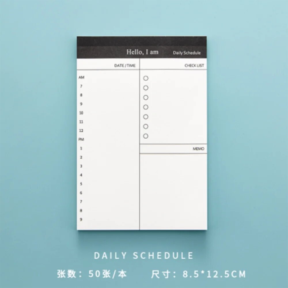 Блокнот-планировщик Daily Schedule, 50 листов, 8.5*12.5 см, Цвет: 1pcs A2