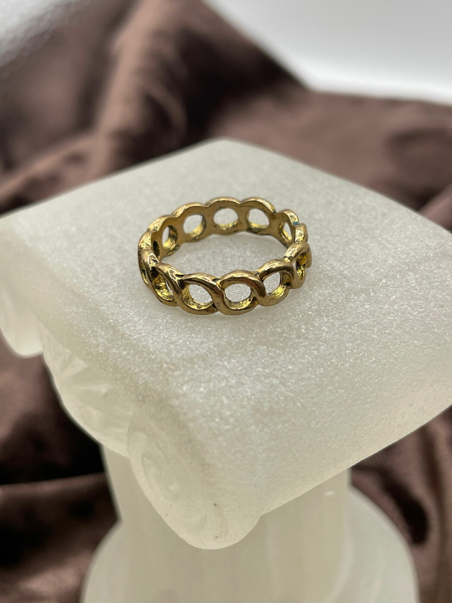 Винтажное позолоченное кольцо, размер 16