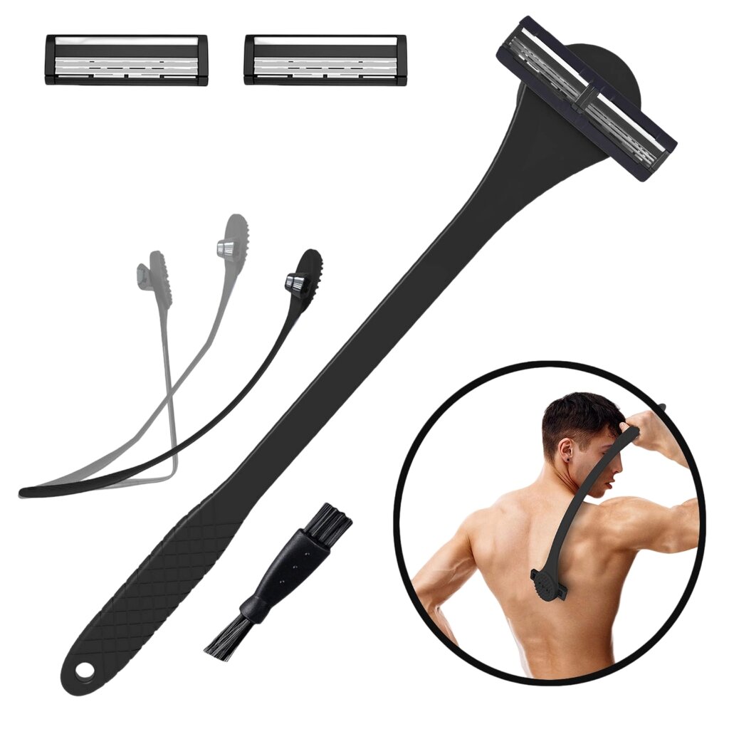 Нож для бритья "Два в одном" сзади, ручная трехслойная большая бритва-черный