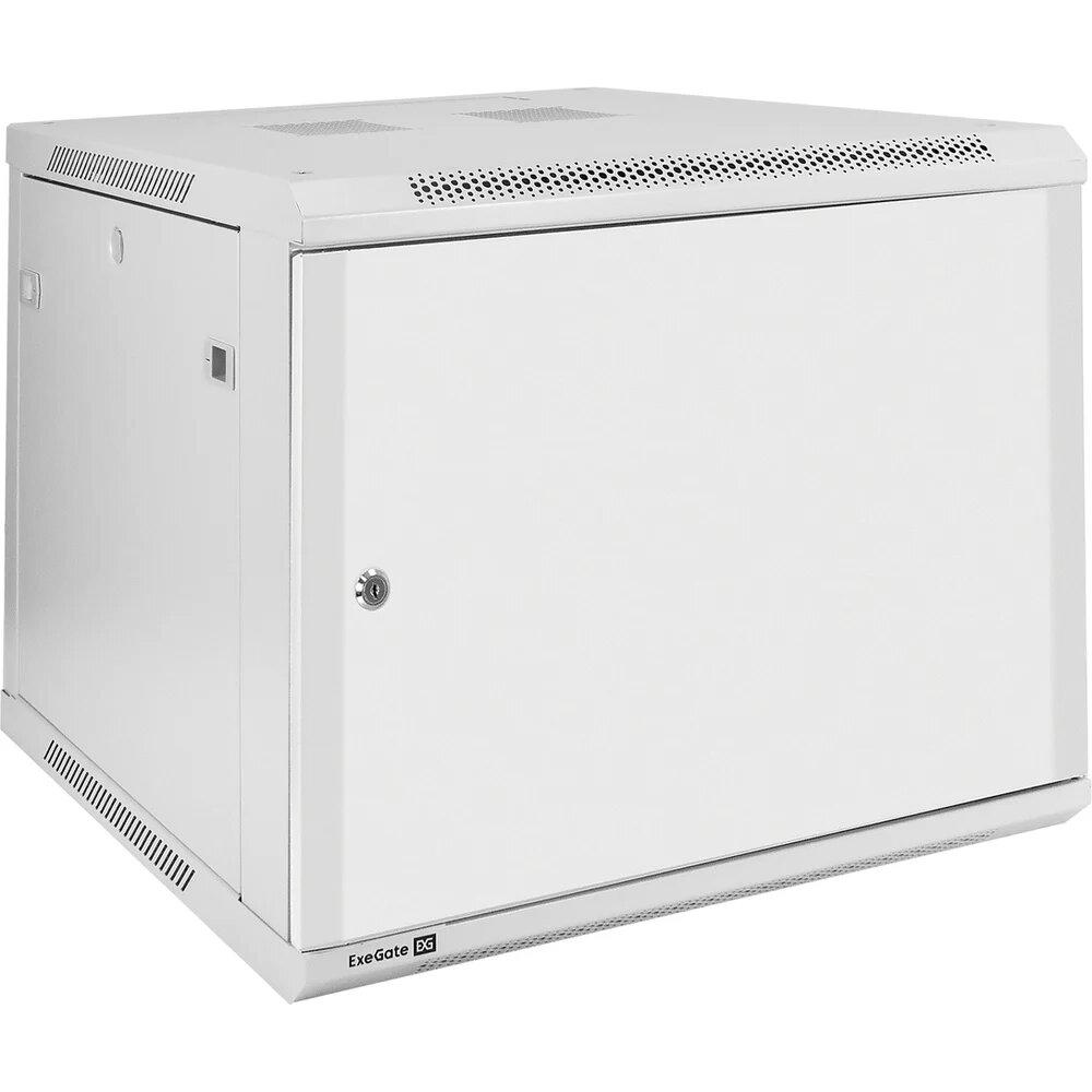Шкаф телекоммуникационный ExeGate 19 настенный 9U EC-WM-9U.600. M. GREY 19”, 9U, 600x600x500mm ШхГхВ , передняя дверь металл, съемные боковые панели 298614
