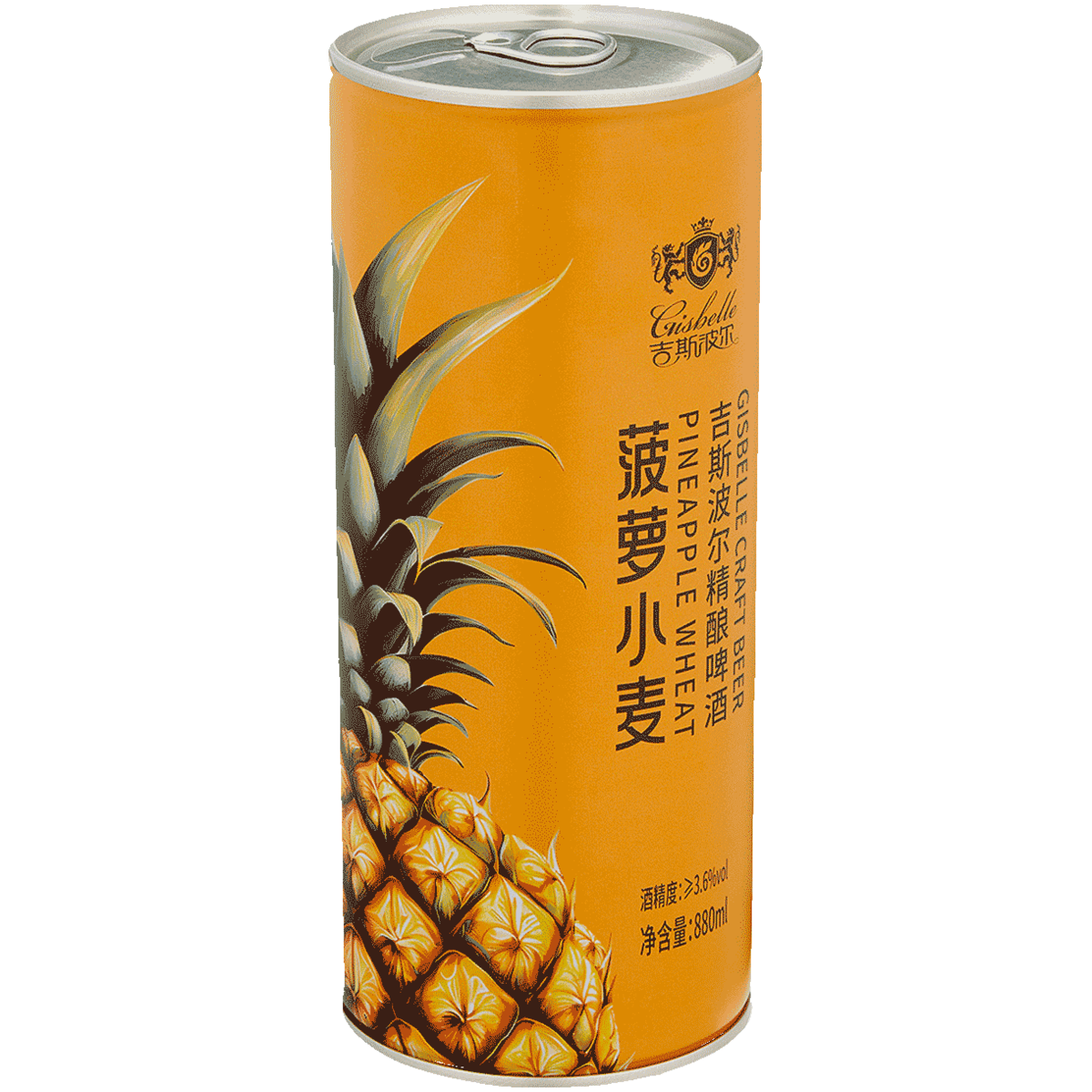 Напиток пивной Gisbelle Craft Pineapple Wheat нефильтрованный светлый 0,88 л ж/б