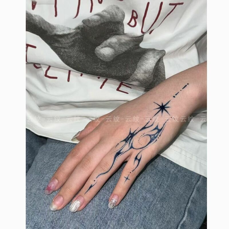 Новые татуировки из травяного сока хны, нарисованные вручную, для мужчин и женщин, долговечные и водостойкие, модные и стильные для ценителей нишевой моды.