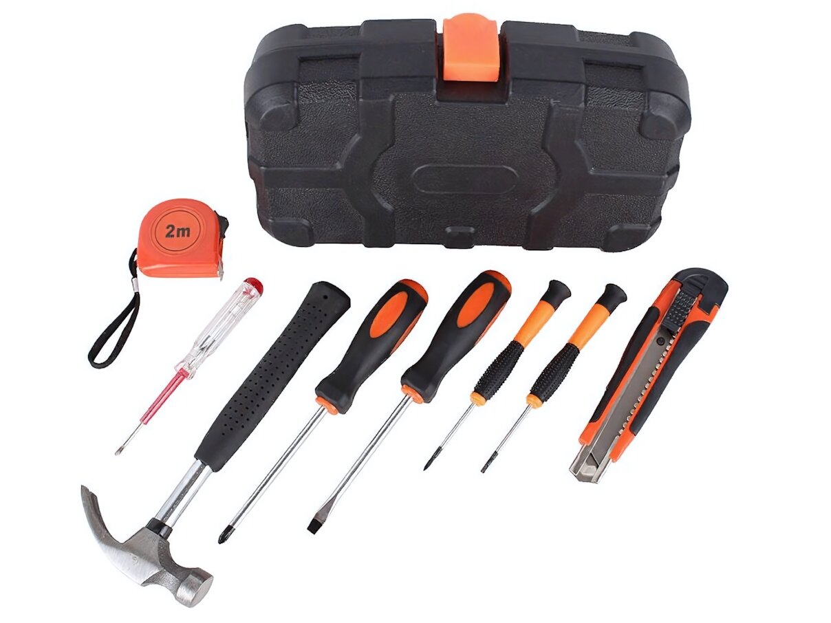 Набор инструментов "23 февраля" 9 предметов в кейсе, сталь, для дома и ремонта