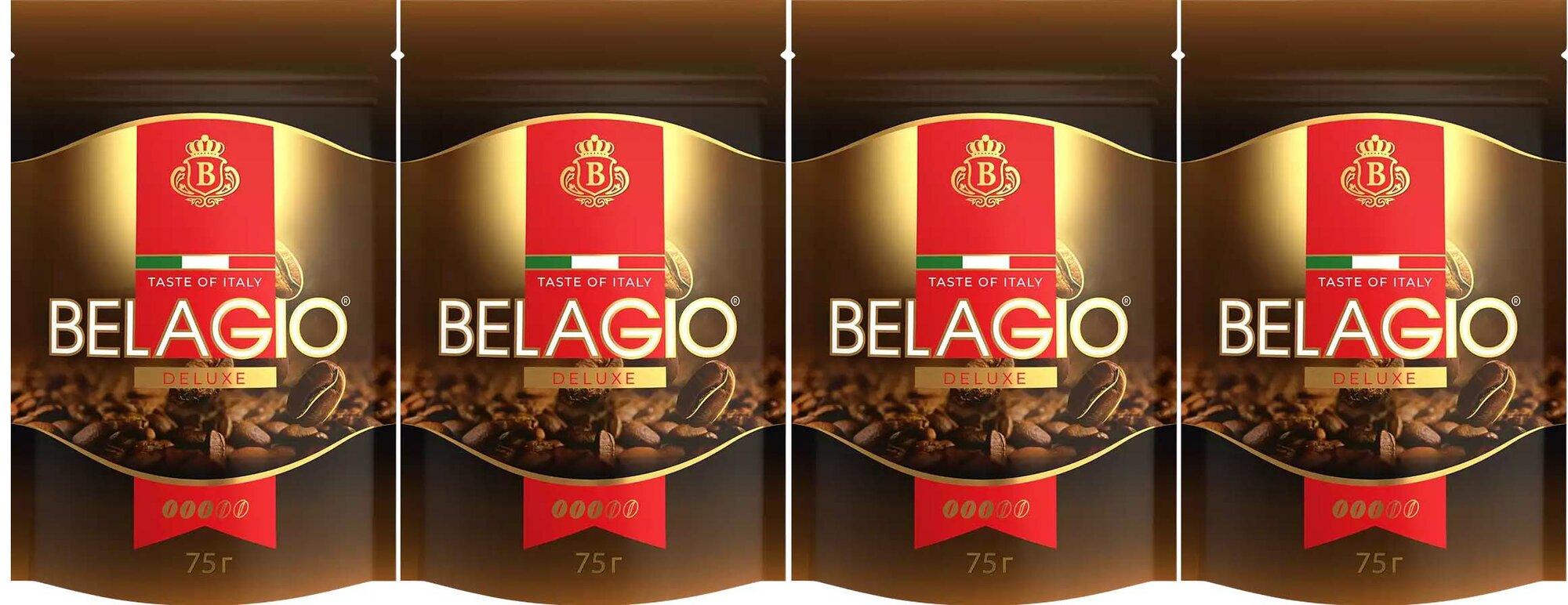 Кофе растворимый сублимированный BELAGIO Deluxe 75 гр. х 4 шт.