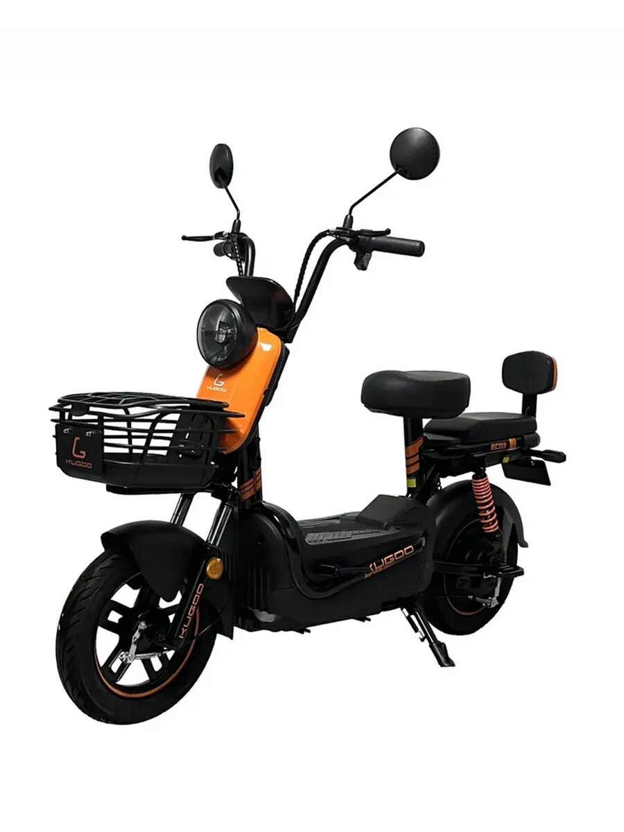 Электроскутер Kugoo EC 03 600W, 48V/28.6AH черный с сиденьем