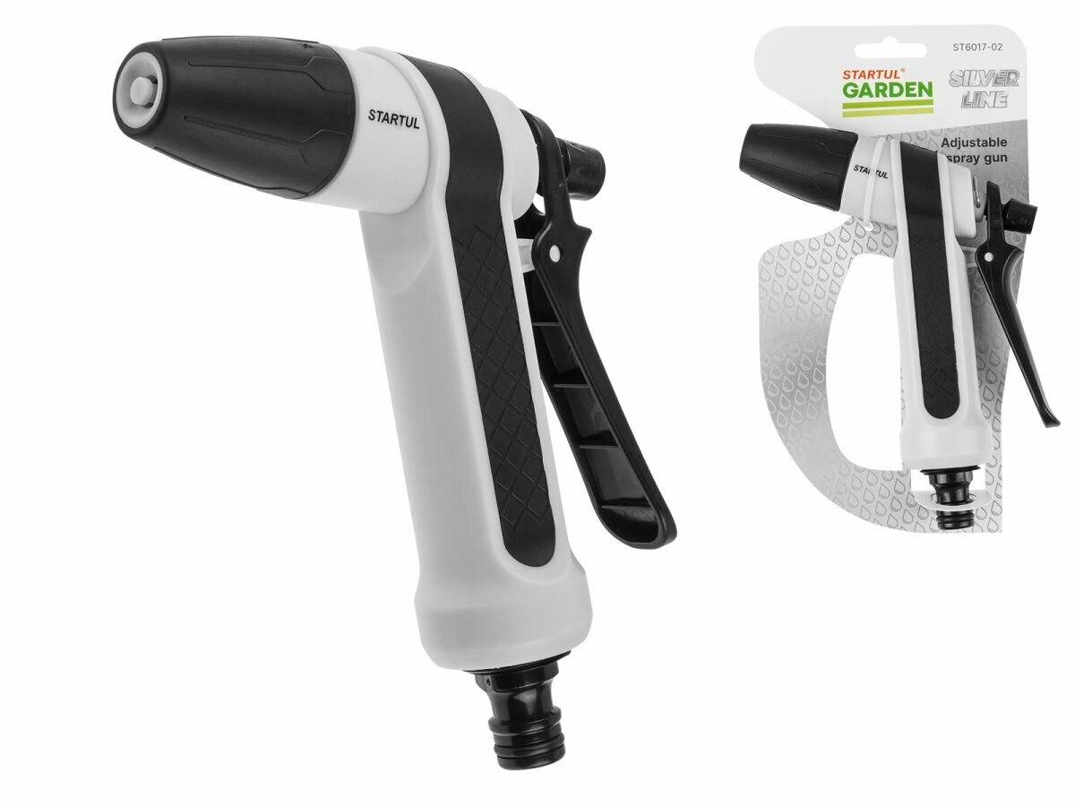Пистолет-распылитель для полива садовый регулируемый STARTUL GARDEN Silver Line (ST6017-02)