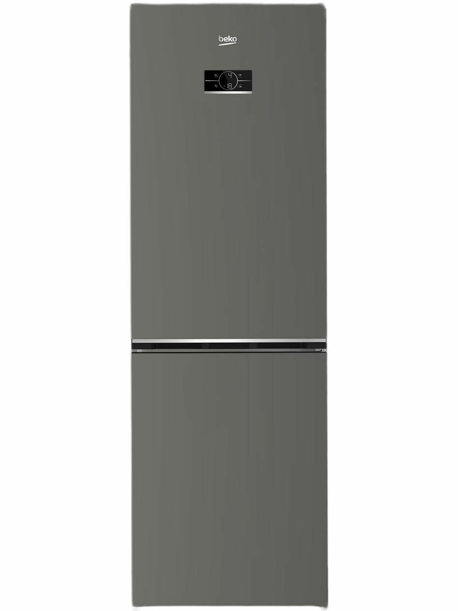 Холодильник двухкамерный Beko B3R0CNK362HG, Объем 368 л, Дисплей, Классический компрессор, А+, No Frost, Скрытые ручки, Суперзаморозка, Серебристый