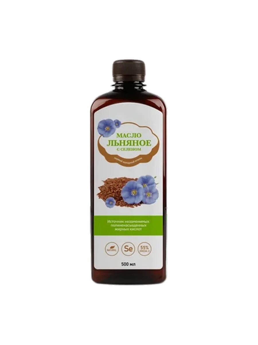 Льняное масло с селеном флакон 500мл