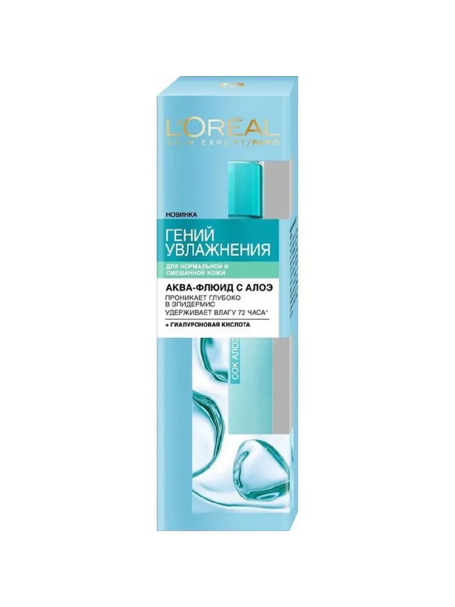 L`OREAL гений увлажнения Аква-флюид крем для норм. и с-1шт.
